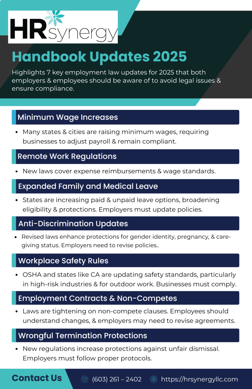 Client Alert: 2025: HANDBOOK Employment law updates - HR Synergy, LLC